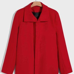 Jackets & Coats | Casual Red Mens Solid Collar Overcoat | Poshmark